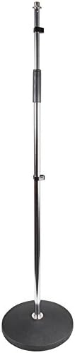 Round Base Adjustable Microphone Stand, Chrome – BigaMart