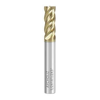 AYCHOLIZ 1/2" Carbide Square End Mill with ZrN Coating 4 Flute Unequal ...