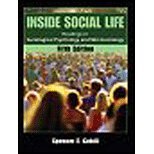 Amazon.com: Inside Social Life: Readings in Sociological Psychology and ...