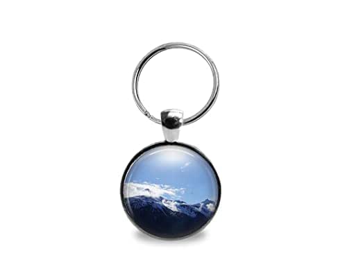 Amazon.com: Alaska Mountains Key Chain (Silver Finish 30mm double sided ...
