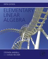 Buy Elementary Linear Algebra, Fifth Edition - Textbook Book Online at ...