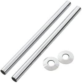 Excel Home Radiator Pipes - 15mm x 300mm Chrome Radiator Pipe Collars ...