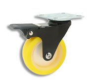 Cool Casters - Classic Caster, Yellow Wheel, Black Yoke, Swivel Plate ...