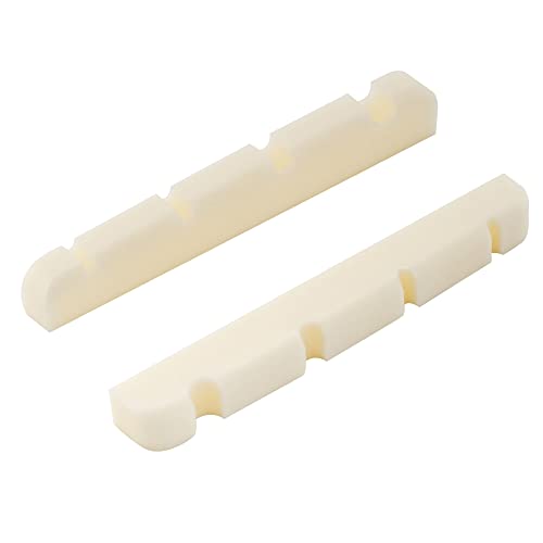 Snapklik.com : Musiclily Slotted 4 String Bone Bass Guitar Nuts Flat ...