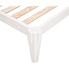 Amazon.com: Bme Chalipa Ivory White Queen Bed Frame - Solid Wood Platform Bed - Wood Slat ...