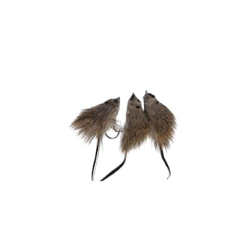 Amazon.com: Natural Deer long Hair Rat Mouse Bass Popper Flies 3 Flies ...