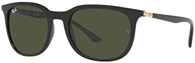 Amazon.com: Ray-Ban RB4386 Square Sunglasses, Black/Green, 54 mm ...