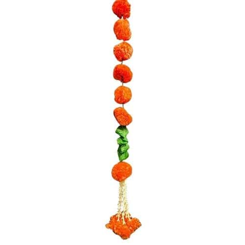 Amazon.com: SPUNDHANN Orange Marigold & Leaf with Rajnigandha Tassel ...
