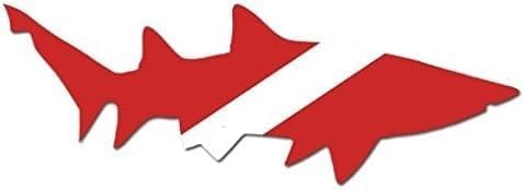 Amazon.com - 3 Pack Reflective Shark Shaped Scuba Dive Flag Sticker ...