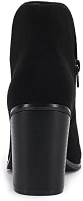 Amazon.com | LAICIGO Womens V Cut Ankle Boots Side Zipper Chunky ...