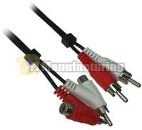 Amazon.com: 6ft RCA Stereo Male to RCA Stereo Piggyback Male and Female ...