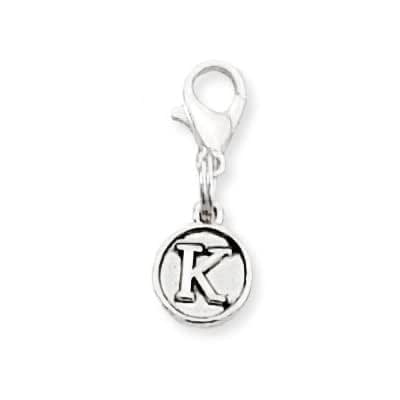 Amazon.com: Letter Clip On Charms Zipper Pulls Initials, Antique Silver ...