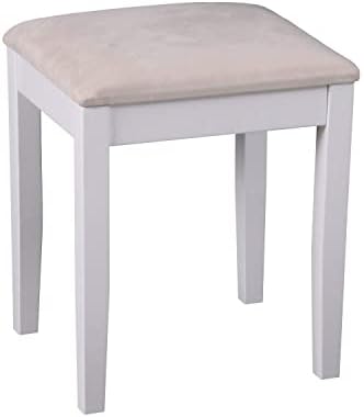 Hallowood Furniture Hereford Grey Dressing Table Wooden Stool in Light ...