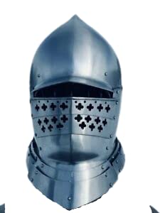 Vintage 18G Steel Medieval Fighting Burgonet Helmet For Cosplay Knight ...