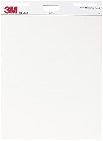 3M Flip Chart Paper, 25" x 30", 40 Sheets, Bright White Paper, Resists ...