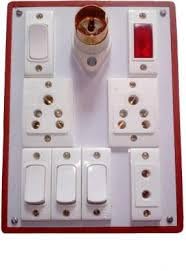 Buy GENRAL Board Brown Multi Outlet Electrical Extension Switch Board ...
