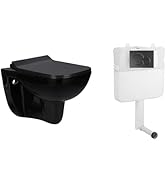 Combo of Wall Mounted/Wall Hung Western Toilet/Commode/EWC Square with ...