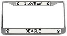 Amazon.com: Animal Den - Beagle License Plate Frame (Chrome) 5 Year ...