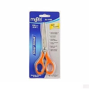 Munix SL-1160 152 mm Stainless Steel Scissors | Pointed Tip with Shock ...