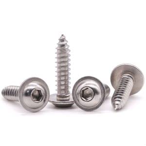 M6 x 20mm Flanged Button Head Socket Cap Self Tapping Screws, 304 ...