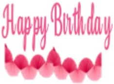 Amazon.com: KatchOn, Pre Strung Pink Cursive Happy Birthday Banner with ...