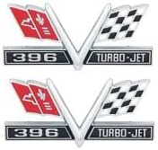 Amazon.com: 1967 Camaro / 1966-67 Chevelle 396 V-Flag Fender Emblem ...