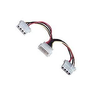 6in White Power Y-Cable with P4 Plug to 2x Molex 4-pin Connectors ...