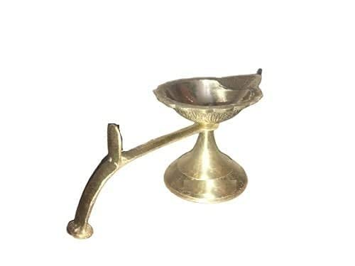 Brass Single Traditional Aarti Diya Arti Diya Oil Lamp Puja Deepak with ...