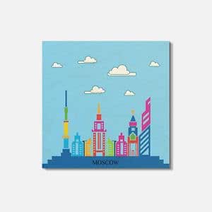 Amazon.com - Pack of 4 Stickers - Moscow Skyline Landmark Scrapbook ...