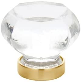 Emtek 86011US4 Old Town Clear 1-1/4" Cabinet Knob Satin Brass Finish ...