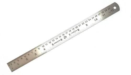 Digismart Stainless Steel Ruler 300mm | Permanent Etched Graduations ...