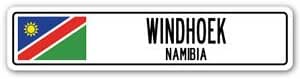 Amazon.com - Pack of 4-3 Inch Stickers - Windhoek, Namibia Street Sign ...