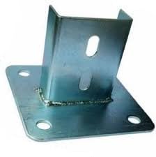 Base Plate C Channel Wall Mount Bracket,150mmx150mmx100mm, Zinc ...
