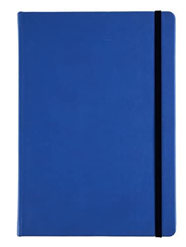 AccuPrints Blue Pu Leather Notebook Diary 5.8 * 8.3 inches 200 Ruled ...