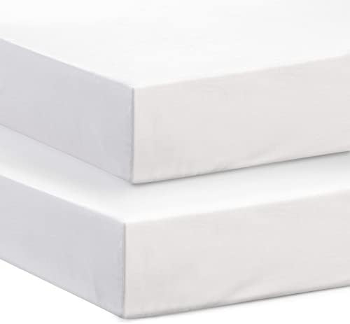 BabyPrem Pack of 2 Fitted Crib/Pram Sheets 100% Cotton 84 x 43 - Plain ...