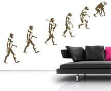 Canvas35 EVOLUTION OF MAN WALL STICKERS DARWIN Wall Sticker Decals ...