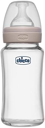 Buy Chicco Well-Being Glass Feeding Bottle for Babies (240ml, Medium Flow) | Premium ...