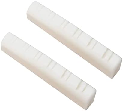 Amazon.com: 1 Set of 12 String Real Bone Slotted Saddle Nut Acoustic ...