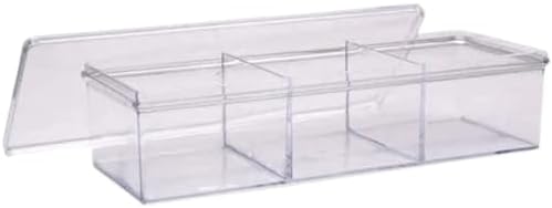 Amazon.com: Generic Clear Plastic 3-Compartment Storage Trays with Lids ...