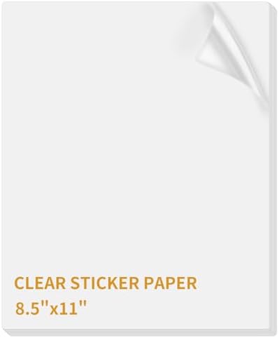 Amazon.com : Clear Sticker Paper for Inkjet Printer 8.5 x 11" Printable ...