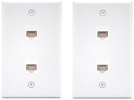 VCE Ethernet Wall Plate 2-Port (UL Listed), Cat6 Female to Female Wall ...