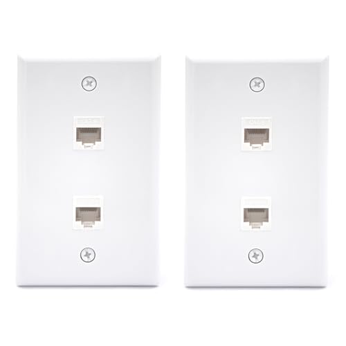 VCE Ethernet Wall Plate 2-Port (UL Listed), Cat6 Female to Female Wall ...