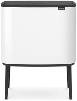 Brabantia Bo Touch Bin - 60L Inner Bucket (White) Large Waste Kitchen ...