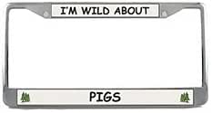 Amazon.com: Animal Den Pig License Plate Frame (Chrome) 5 Year Warranty ...