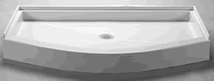 MTI Crescent Bow Front Shower Base-60` x 27" / 36" x 6" Deep - MTSB ...