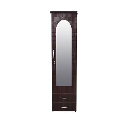 RESHUZ Wardrobe Brick Textured Engineered Wood Single Door Wardrobe ...