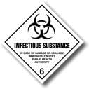 Substance infectieuse de l'ONU 6 (ADR et autocollant conforme ONU ...