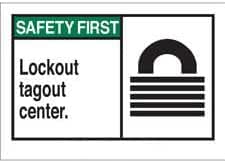 Amazon.com : SAFETY FIRST Lockout Tagout Center. Sign Safety Signs ...