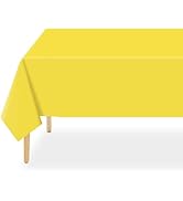 Amazon.com: QIKSION 2 Pack Yellow Plastic Tablecloth Disposable Circle ...