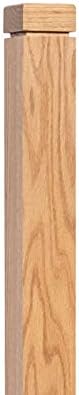 3" Notched Newel Post - Red Oak - 3" x 48" - Clean Routed Flat top ...